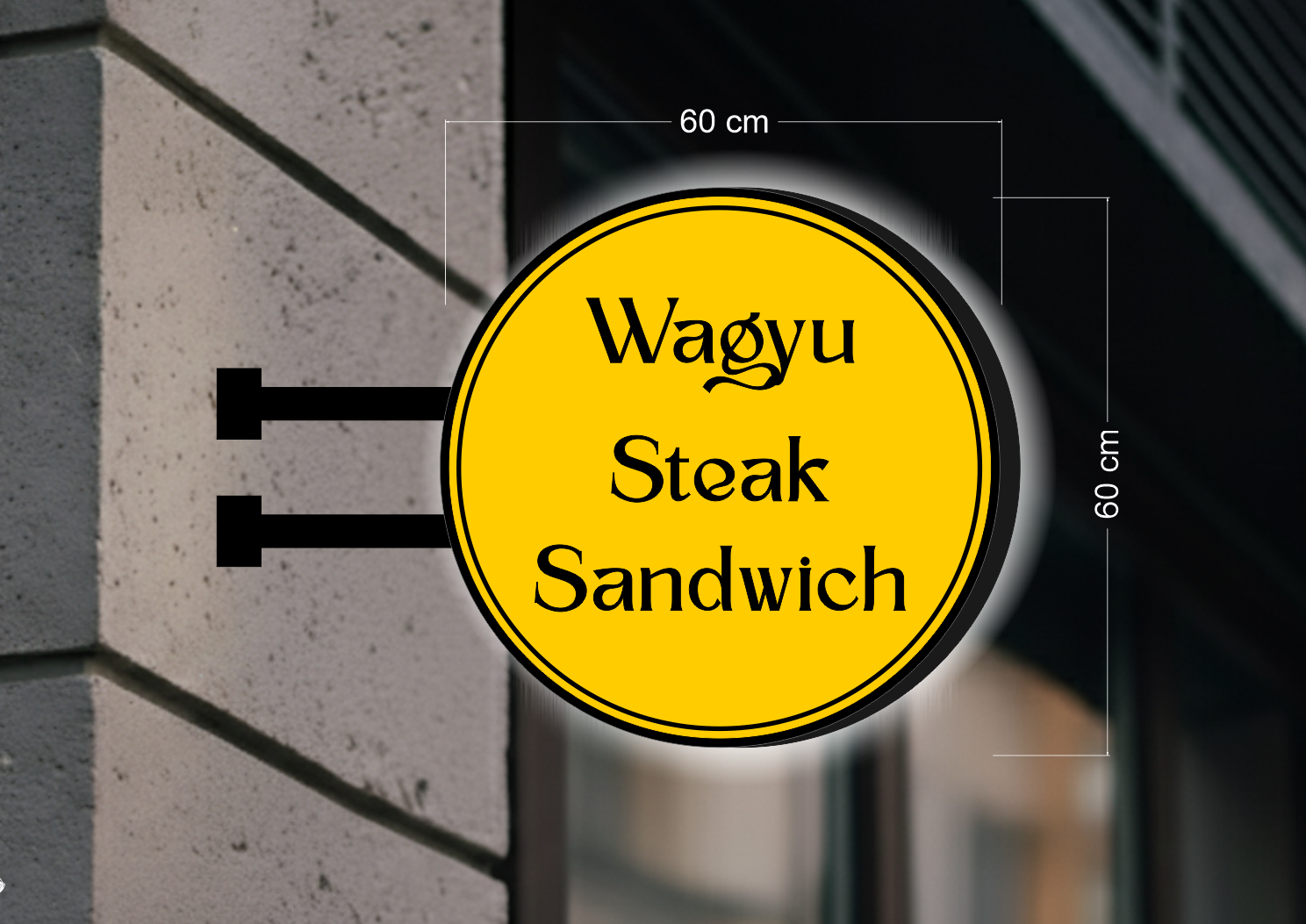Wagyu, Steak, Sandwich | ILLUMINATED BLADE SIGN – Lemon Custom Sign